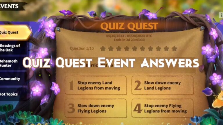Quiz Quest Event Answers - Call of Dragons Guides